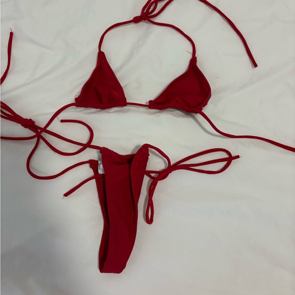 Swim | Red Triangle Bikini Set | Poshmark